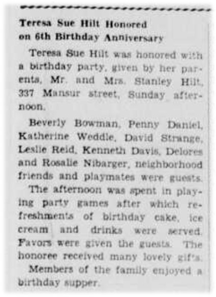 Episode 20 The Murder of Teresa Sue Hilt “Tess” – Case Acquaint